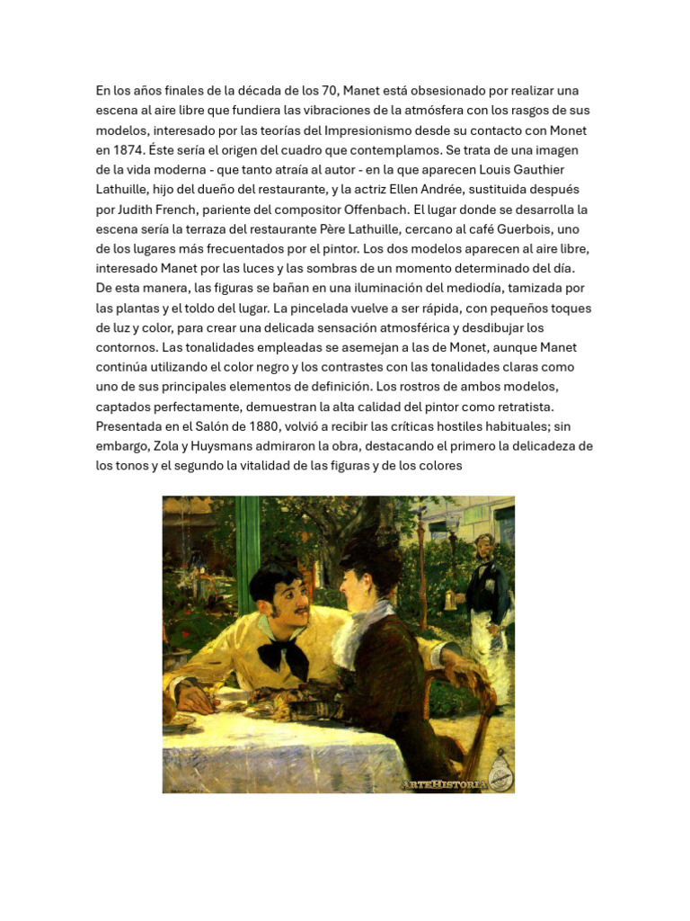 Manet Plantilla | PDF | Édouard Manet | Impresionismo
