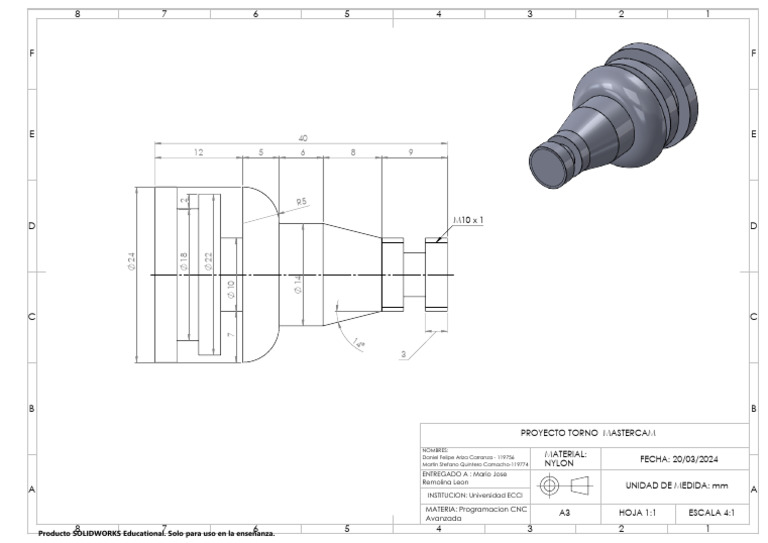 Plano Preyecto M y D 1 | PDF