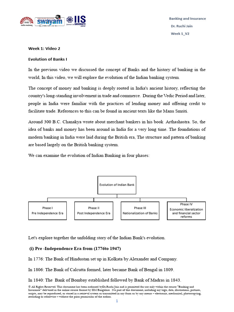 W1V2_Evolution of Banks I-1 | PDF | Banks | Economies