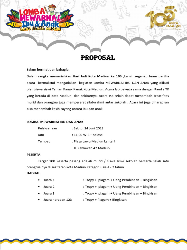 Proposal Mewarnai 24 Juni 2023 | PDF