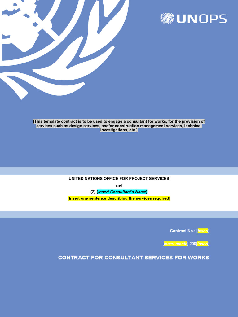 UNOPS Contract Consultant Services For Works en | PDF | Fax | Employment