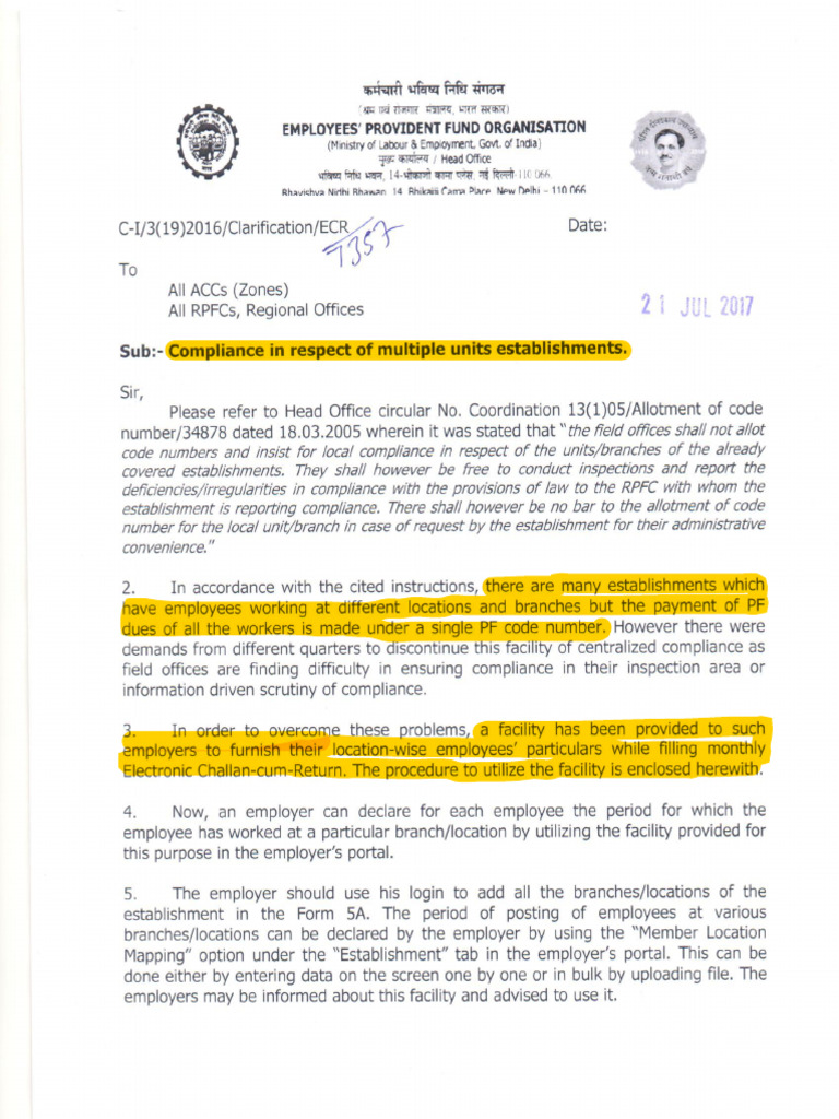 PF Compliance Multiple Units | PDF