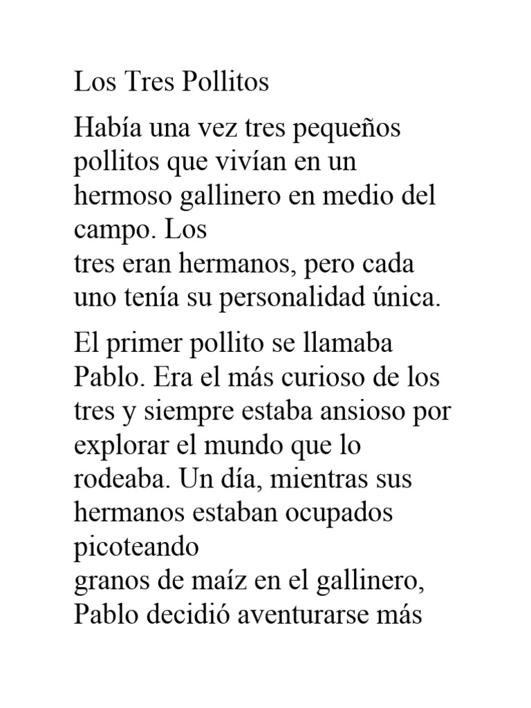 Los Tres Pollitos del corral | PDF | Tormentas