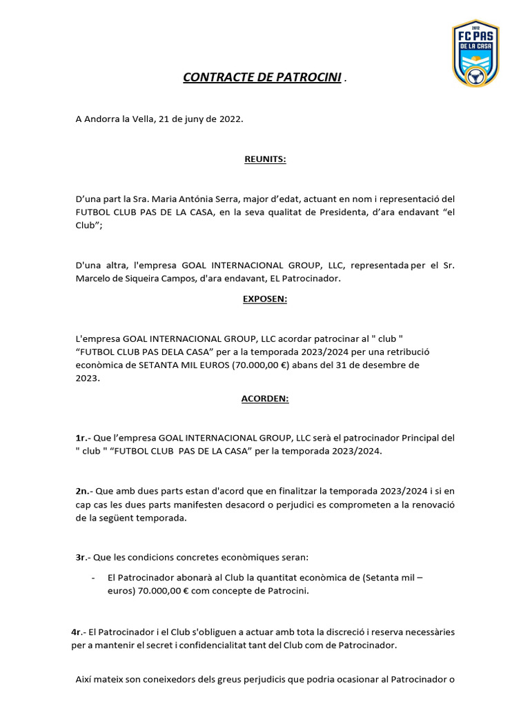 Patrocini Goal (Marcelo) PDF | PDF