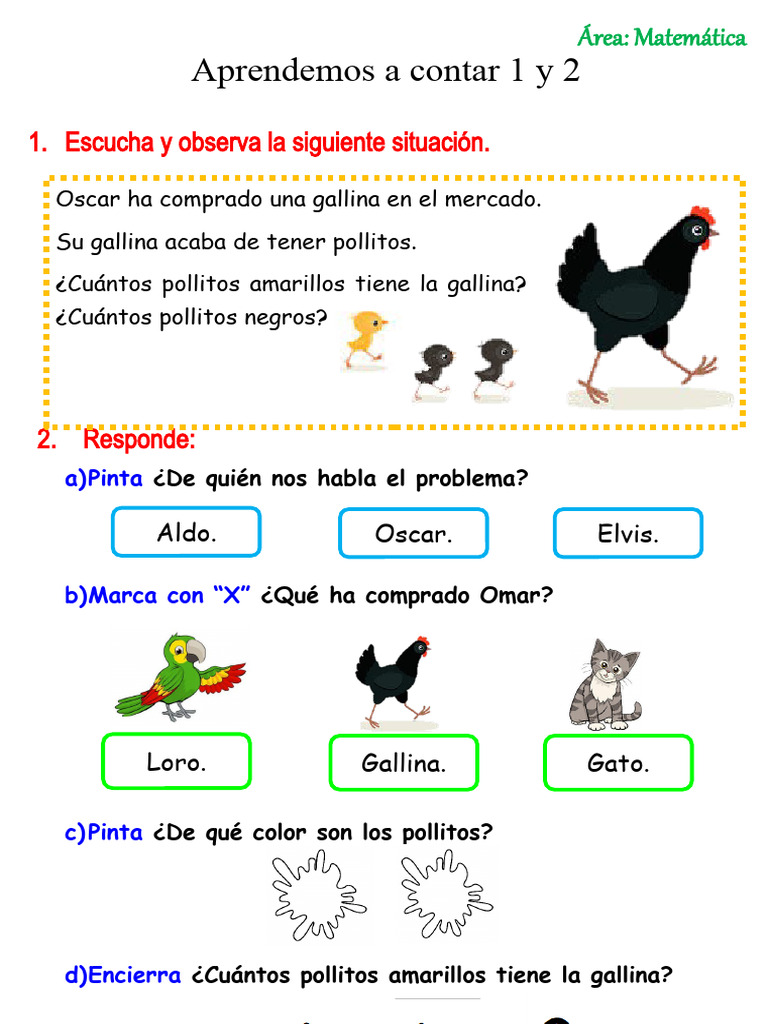 F. Aprendemos A Contar 1 y 2 | PDF