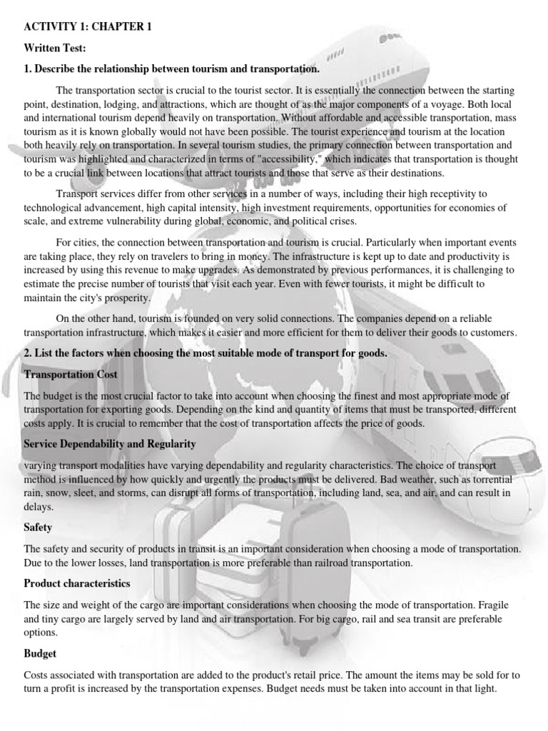 Neo Axel M. - TM109 Prelim Act1 | PDF | Tourism | Transport