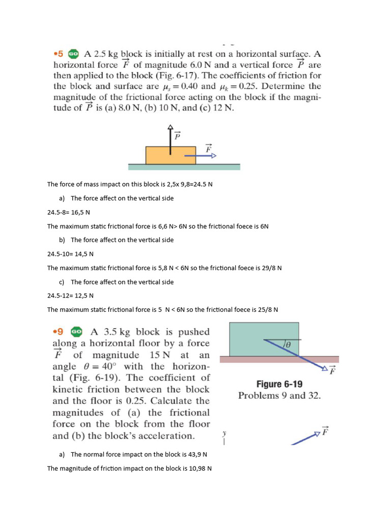 Force and Friction Analysis of Blocks | PDF