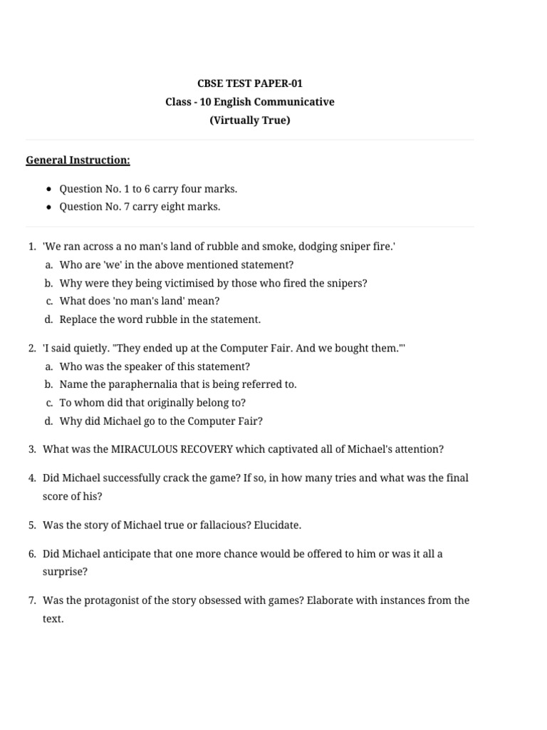 Virtually True Class x Achievers Academy Worksheet 1 | PDF