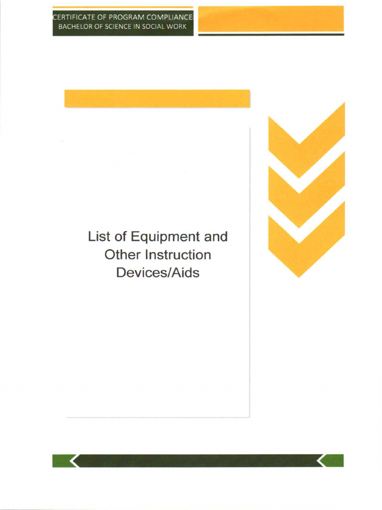 List of Equipments and Instructional Device | PDF