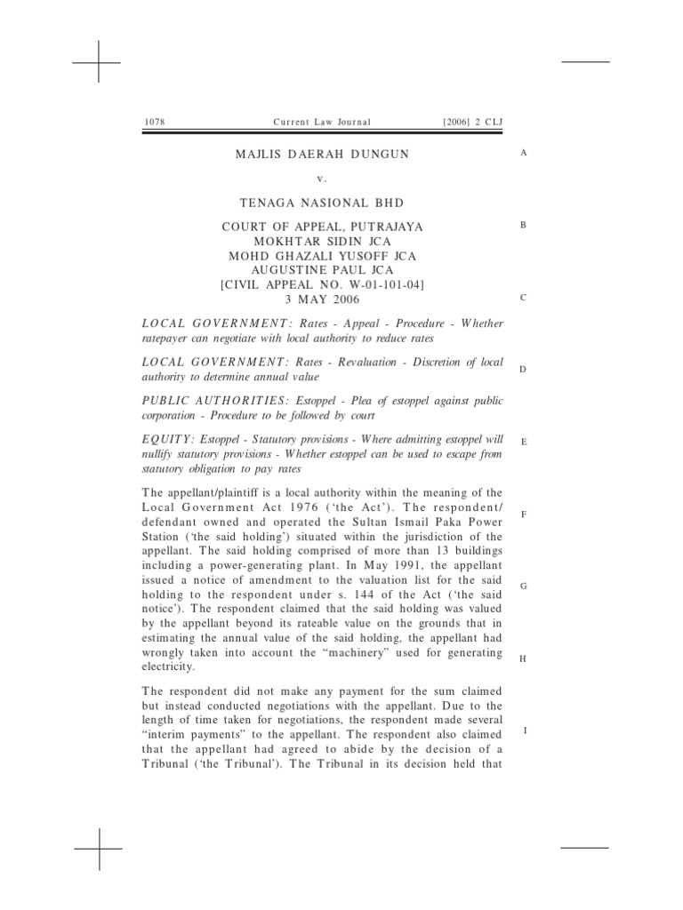 CLJ 2006 2 1078 | PDF | Appeal | High Court Of Australia