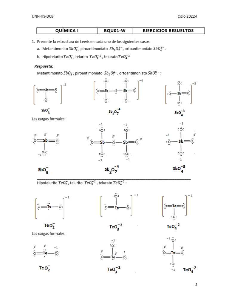 Ejercicios Resueltos Enlace Químico Pdf Enlace Químico Enlace De