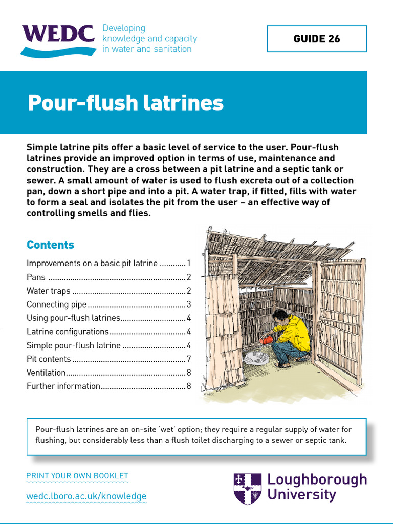 G026 Pour Flush Latrines On Line | PDF | Hygiene | Environmental Engineering