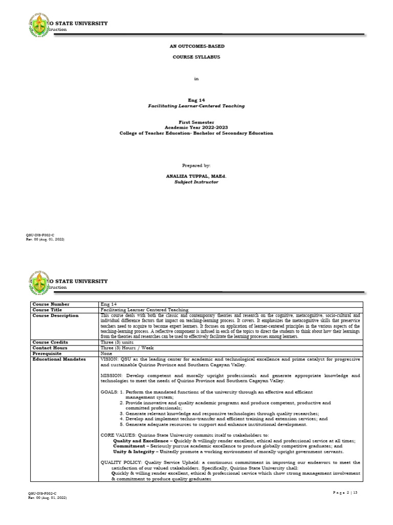 Facilitating Learner Centered Teaching | PDF | Learning | Constructivism (Philosophy Of Education)