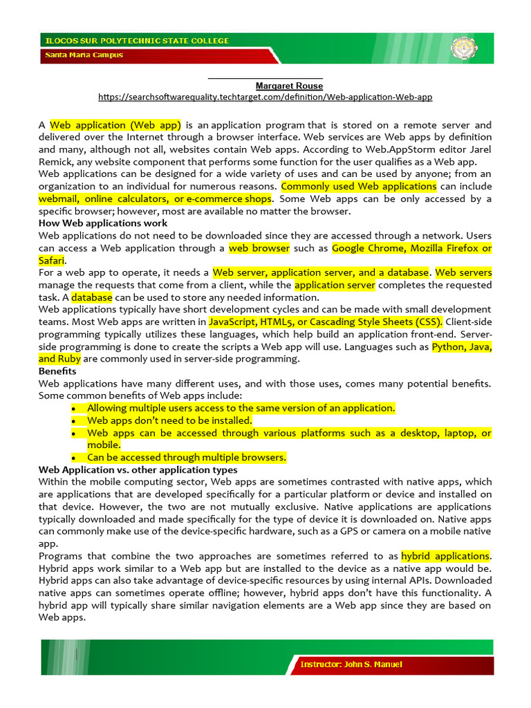 WEB-APPLICATION-A | PDF | Web Application | World Wide Web