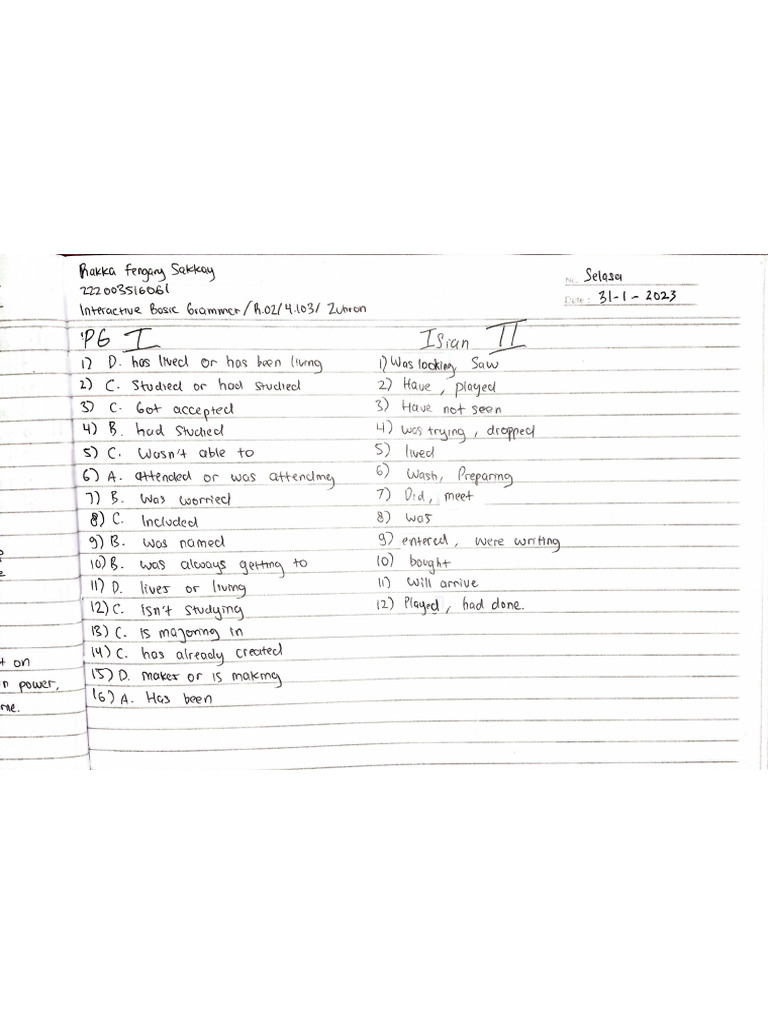 UAS Interactive Basic Grammar R2 | PDF