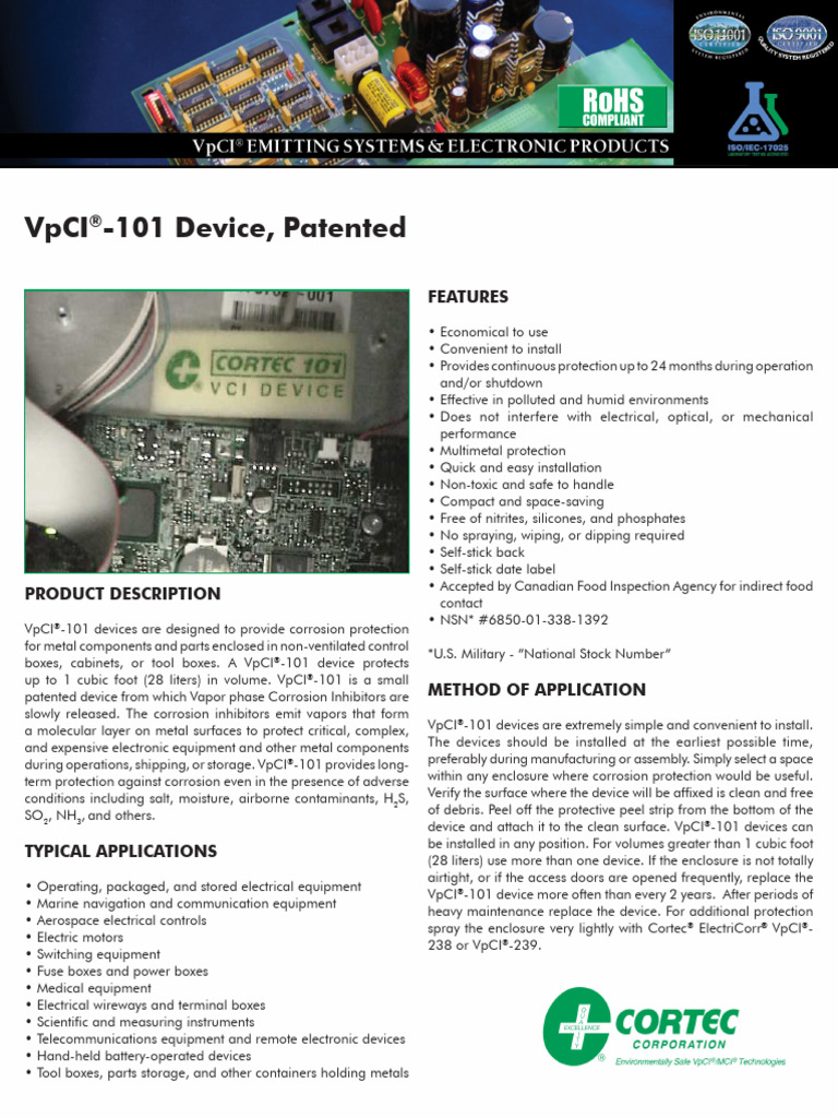VpCI-101 PDS | PDF | Corrosion | Metals