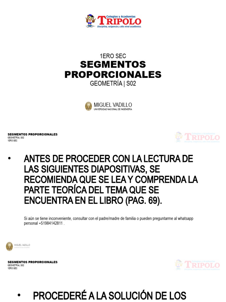 g 1erosec Segmentos Proporcionales | PDF | Matemáticas