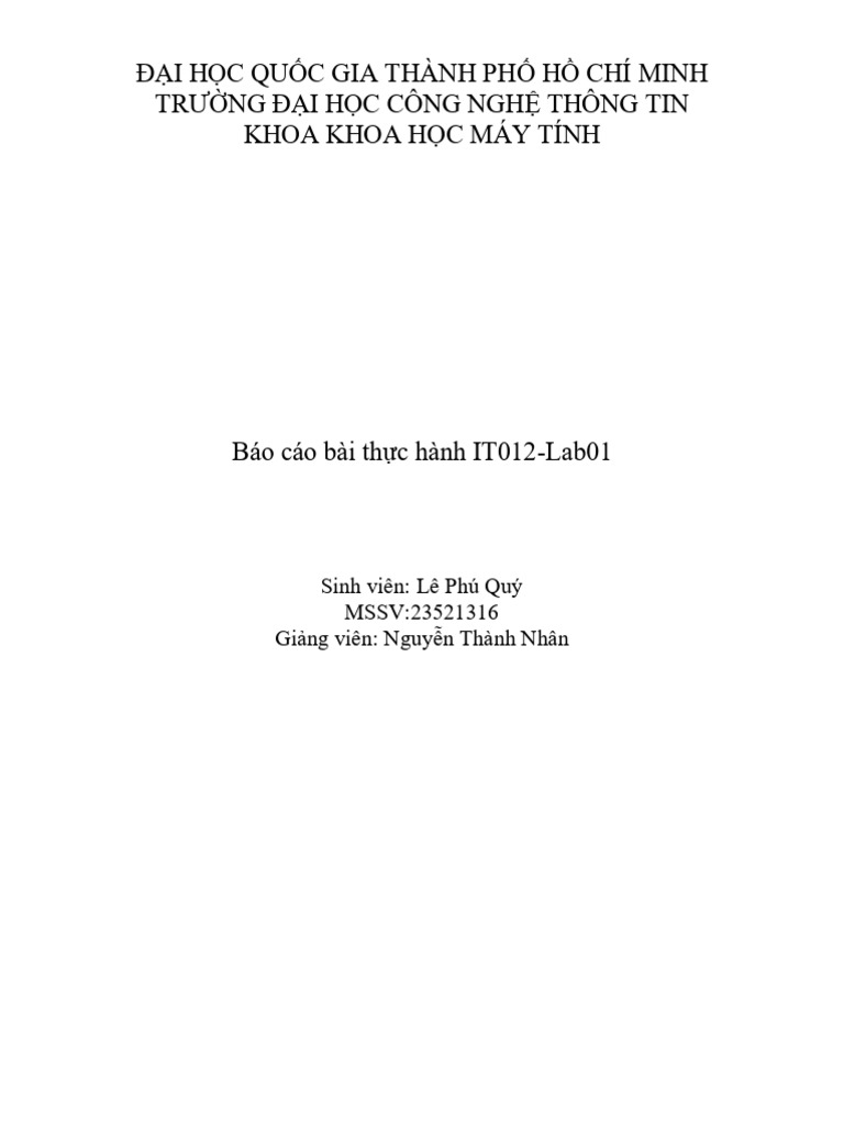 Bài Báo Cáo LAB01 | PDF