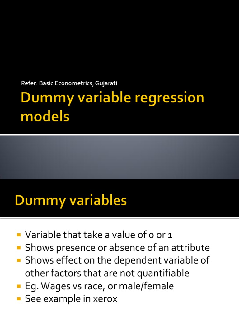 Understanding Dummy Variables in Econometrics | PDF