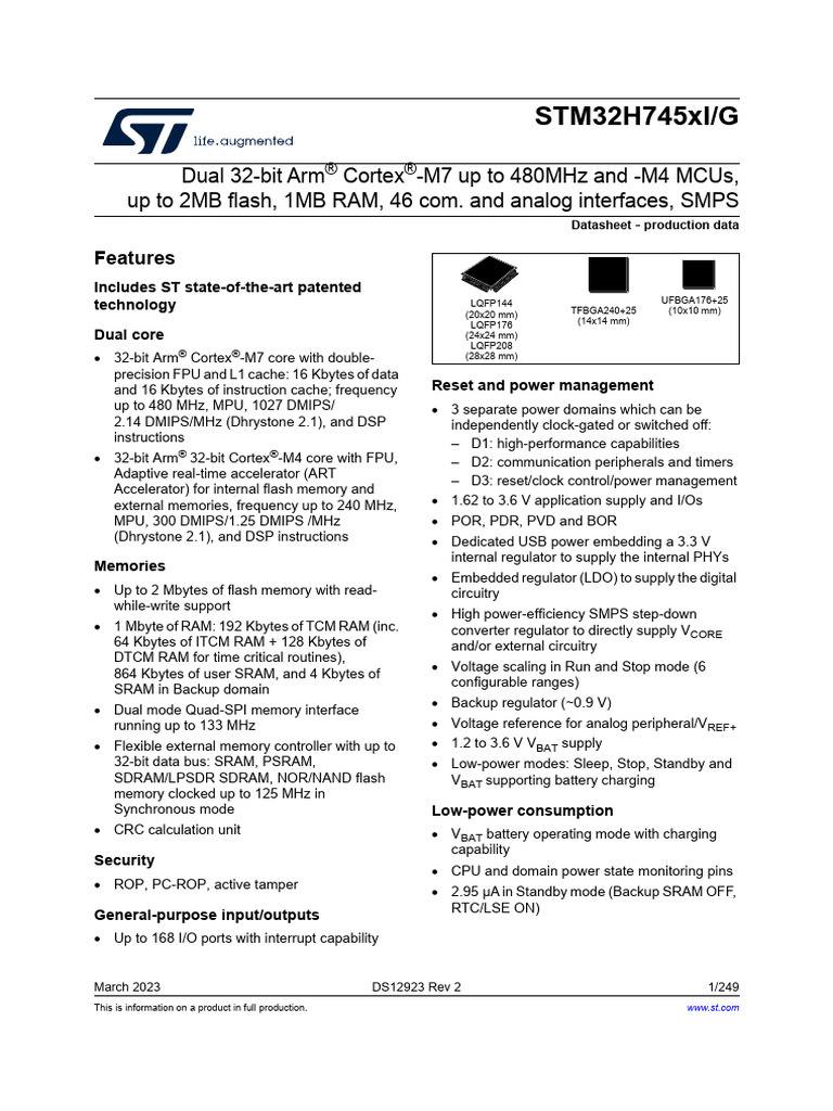 STM 32 H 745 Zi | PDF | Computer Engineering | Electronics