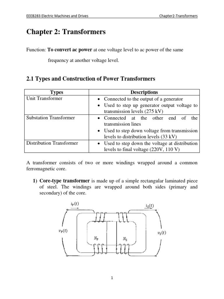 Chapter 2-Transformers_sem 3_2011_2012 | PDF | Transformer | Electrical Impedance