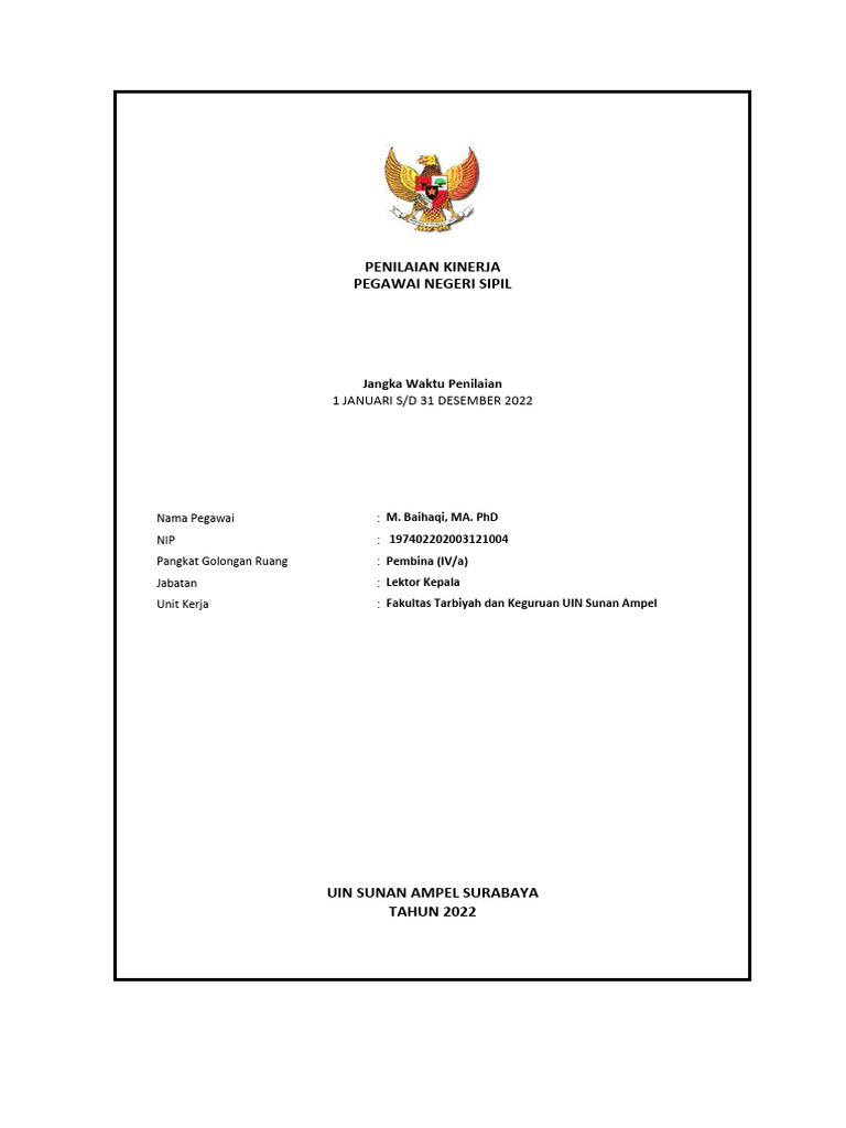 SKP Baihaqi 2022 Sudah TTD - Compressed | PDF