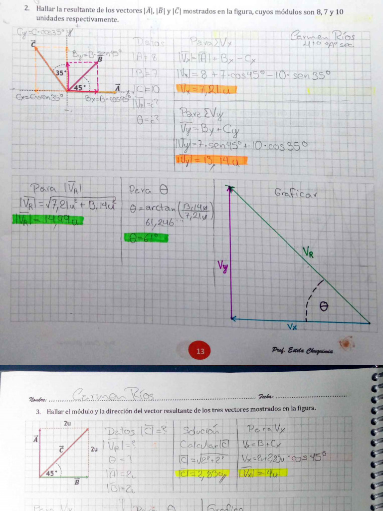 Tarea Adicion y Sustracción de Vectores | PDF