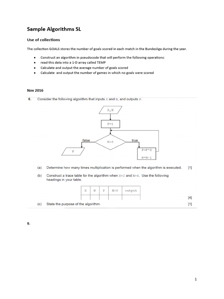 Algorithm Questions SL v2 | PDF