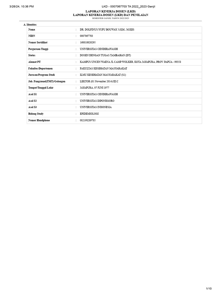 Ganjil Dolfinus Yufu Bouway LKD - 0007067703 TA 2022 - 2023 | PDF