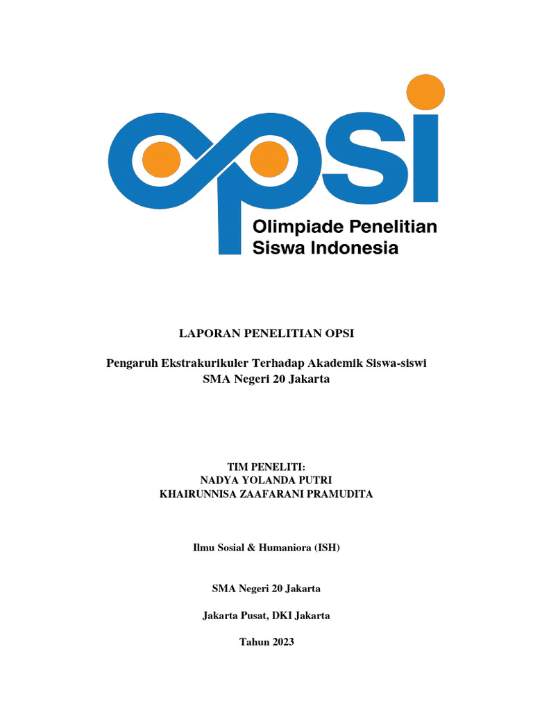 Laporan Penelitian Opsi | PDF