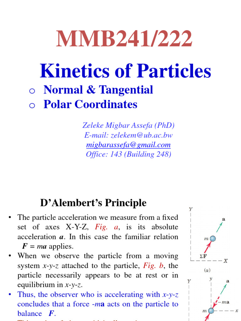 Kinetics of Particles EOM - 2 - Normal Tangential | PDF | Force ...