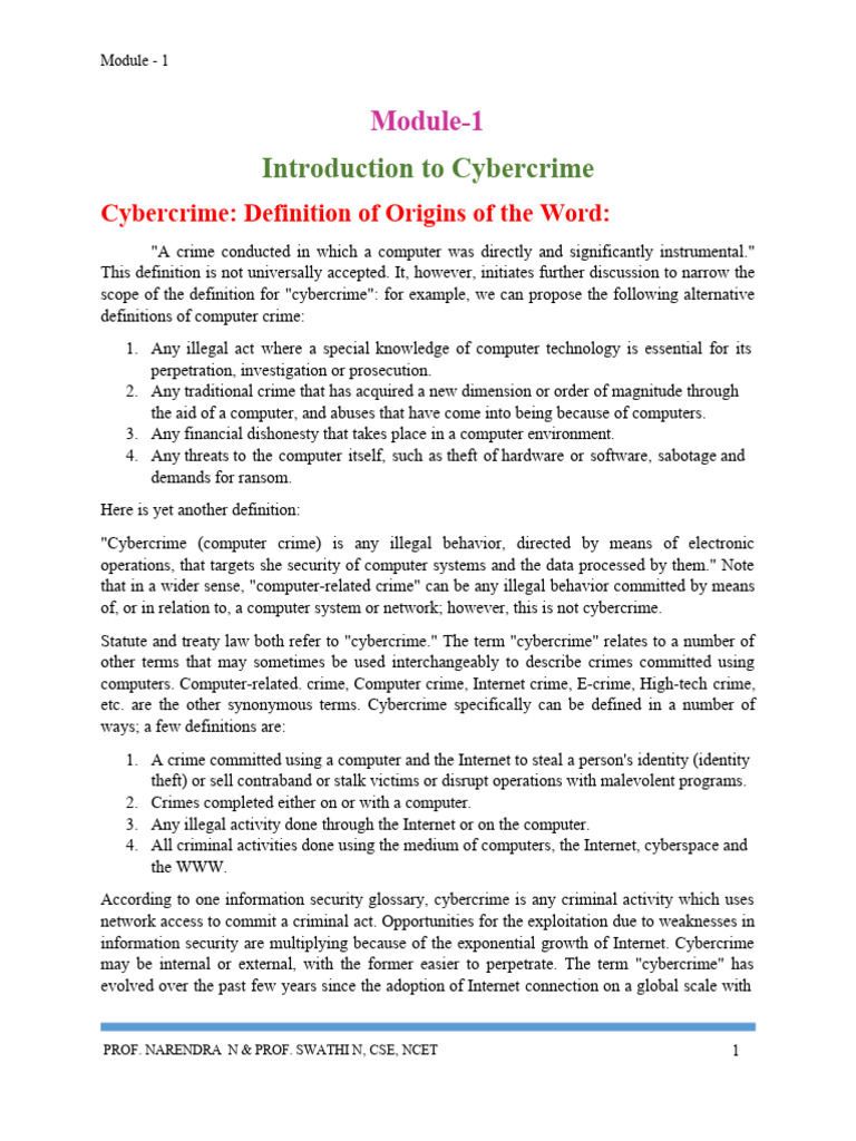 Cyber Security Mod-1 | PDF | Spamming | Cybercrime