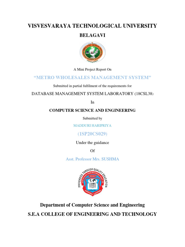 Metro Wholsale Management System Report | PDF | My Sql | World Wide Web