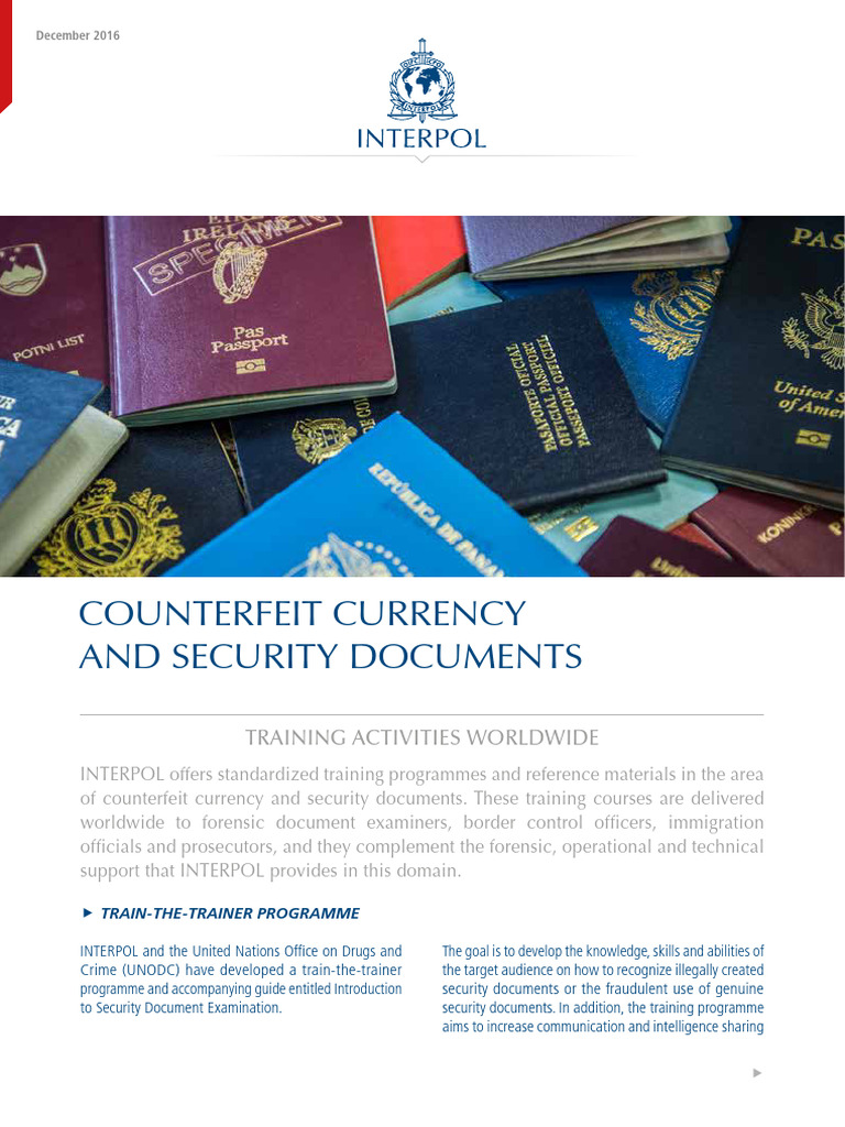 Counterfeit Currency and Security Documents Training Activities | PDF ...