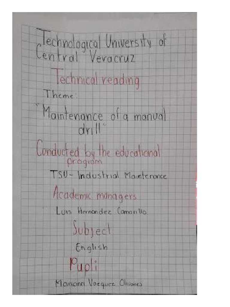 technical reading | PDF | Drill | Secondary Sector Of The Economy