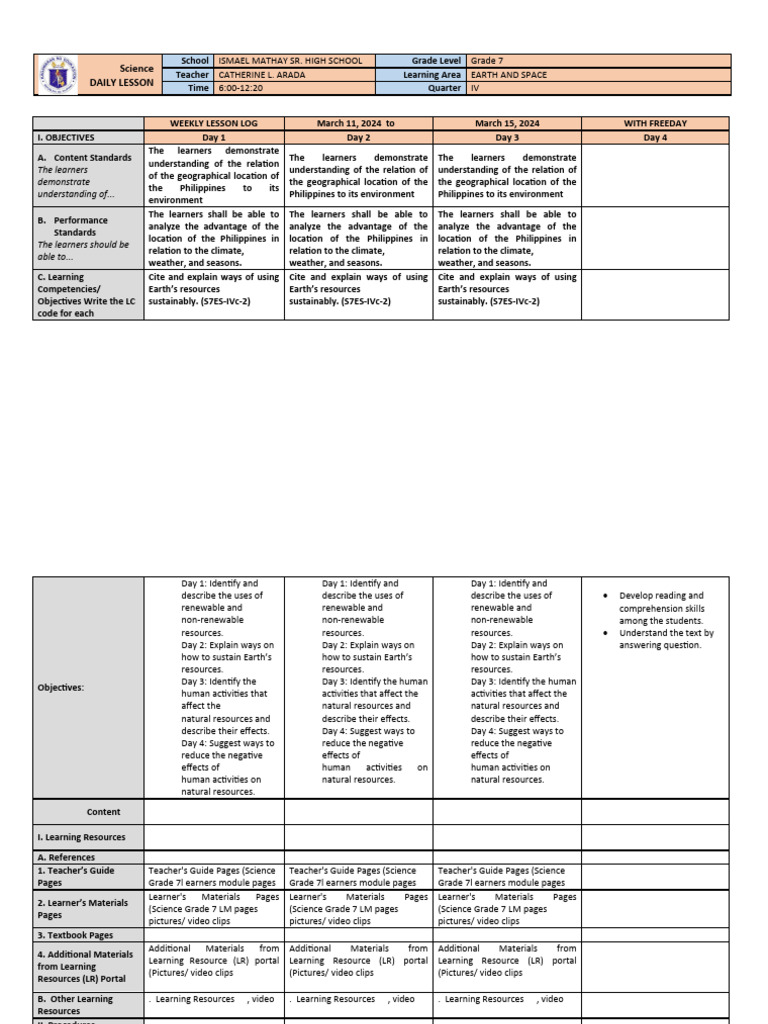 DLL Q4W2 | PDF | Learning | Teaching