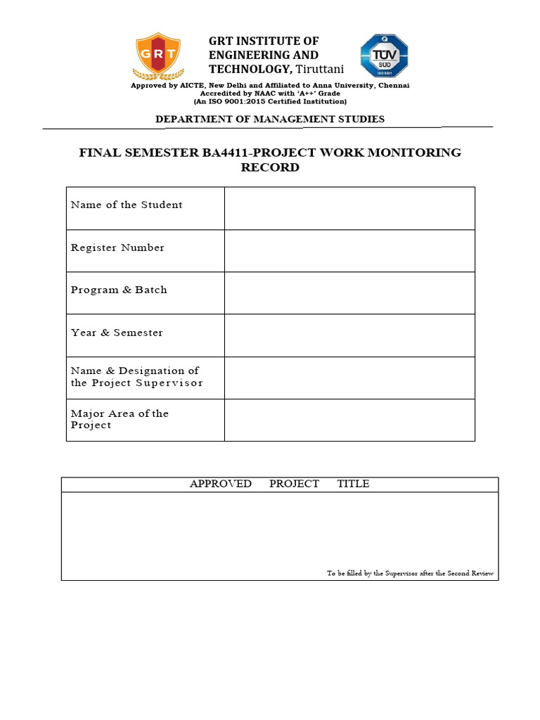 Monitoring Record - Project Work | Download Free PDF | Sampling ...