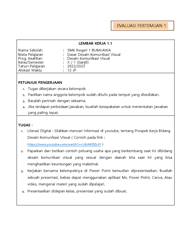 LKPD 1 DKV Technopreneur | PDF