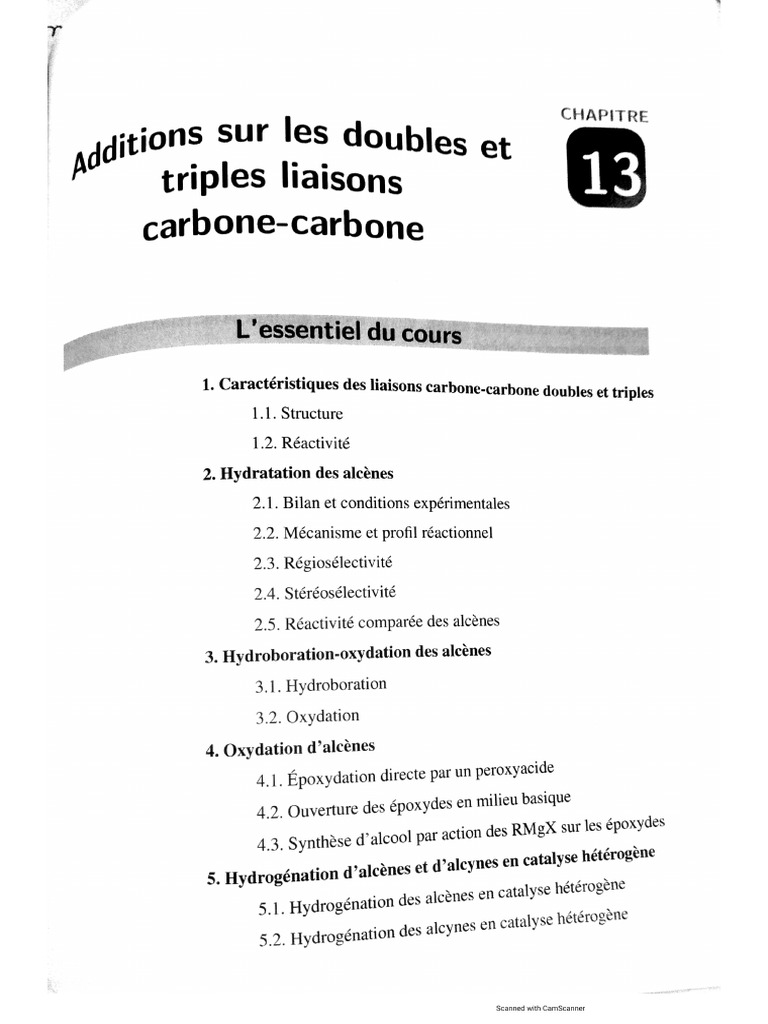 Additions Sur Les Doubles Et Triples Liaisons C-C | PDF