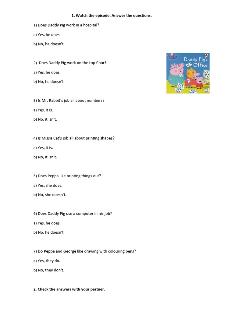 Daddy Pigs Office | PDF