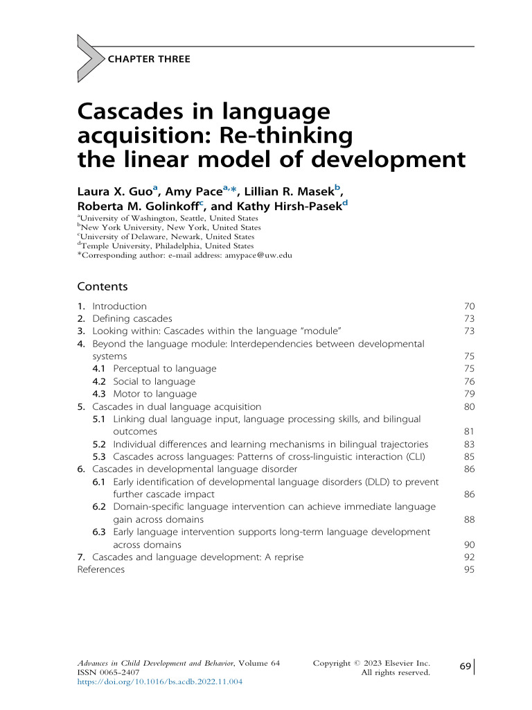 Cascades in Language Acquisition | PDF | Language Acquisition | Language Development