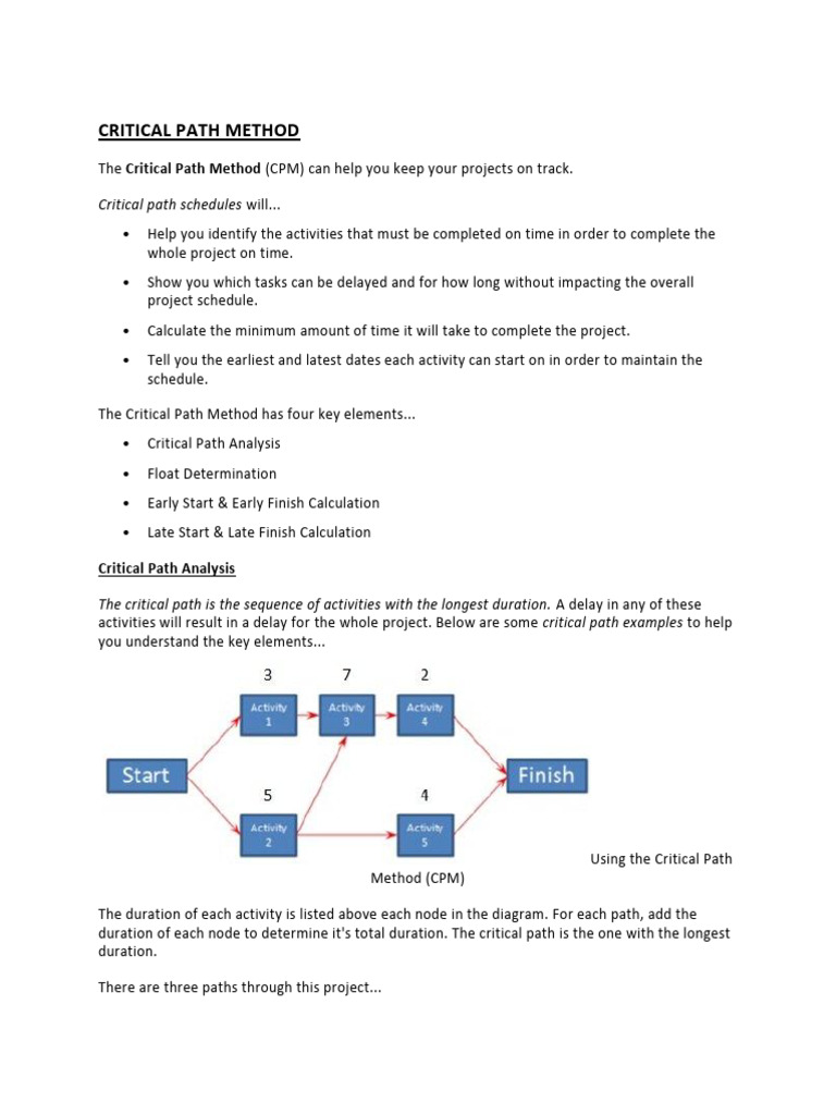 Critical Path Method | PDF | Software Engineering | Scheduling (Computing)