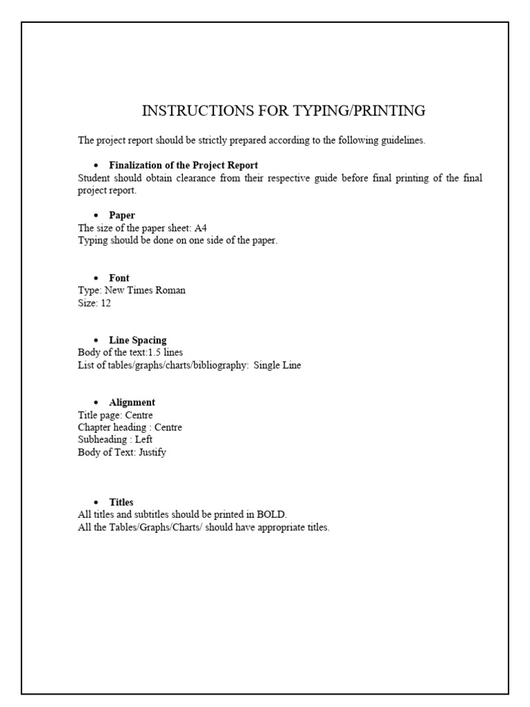 Index & Instructions For Typing & Printing | PDF