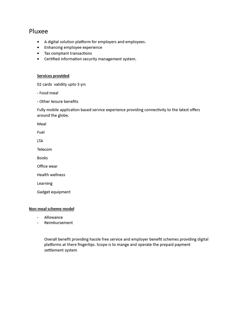 Pluxee: Employee Benefits Simplified | PDF