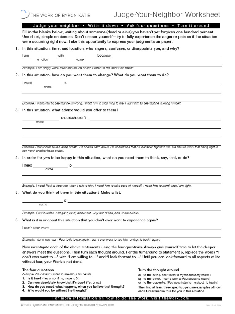 JudgeYourNeighbor Worksheet | PDF
