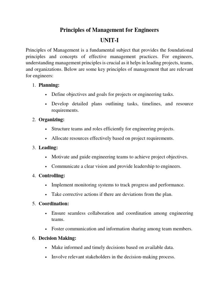 Principles of Management For Engineers Unit-1 | PDF | Corporate Social ...
