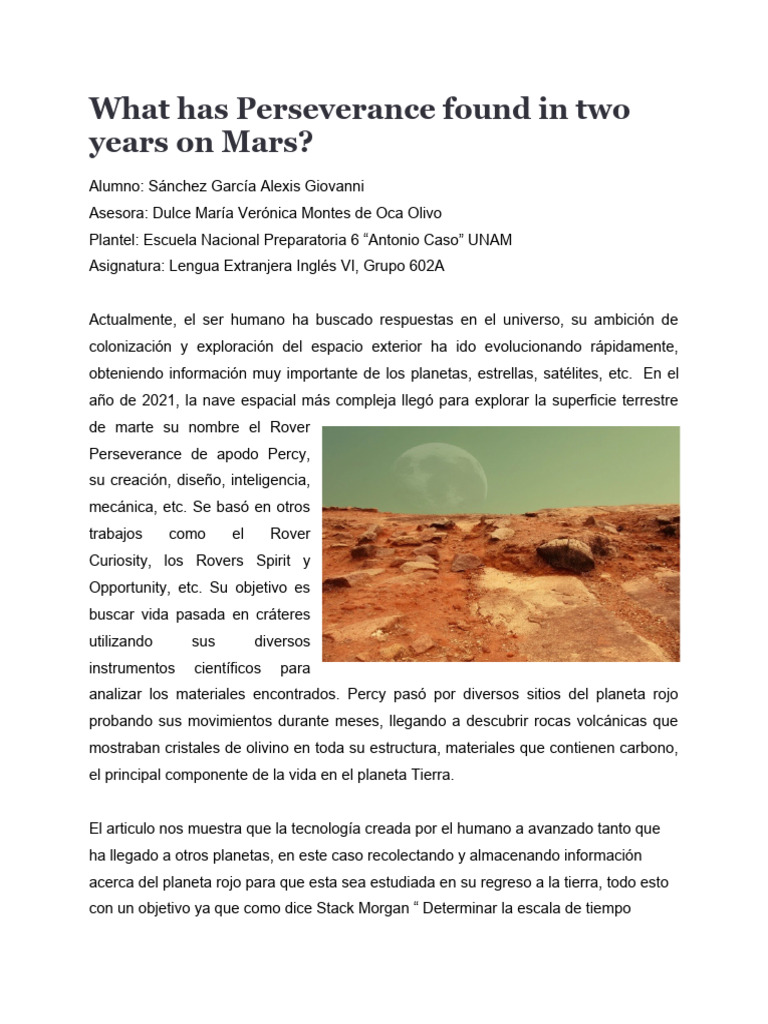 What Has Perseverance Found in Two Years On Mars | PDF | Marte | Rover ...
