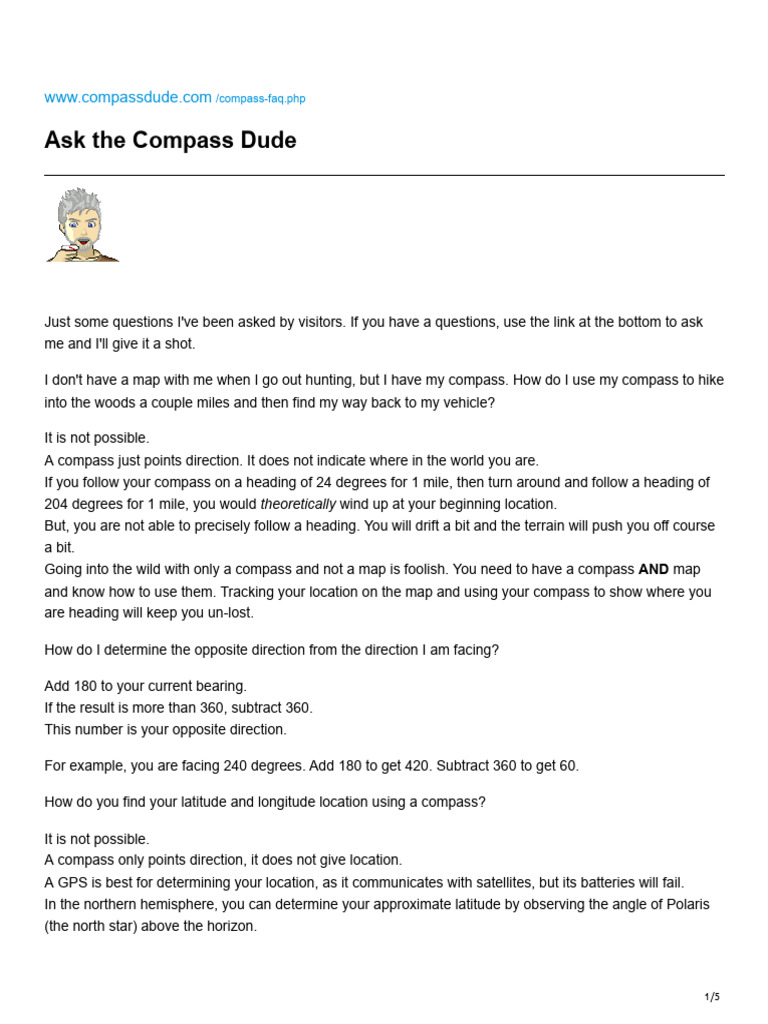 compassdude - Ask the Compass Dude-Compass Questions | PDF | Compass ...