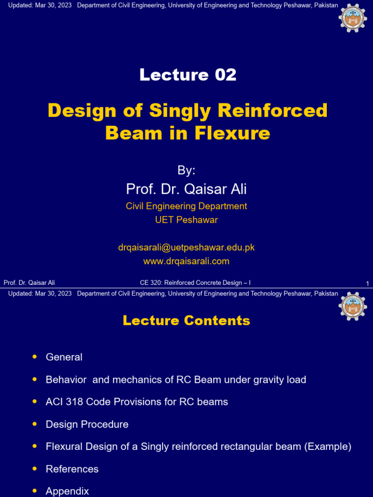 Lecture-02-Design-of-Singly-Reinforced-Beam-in-Flexure-Updated-19-06-2023 | PDF | Bending | Beam ...