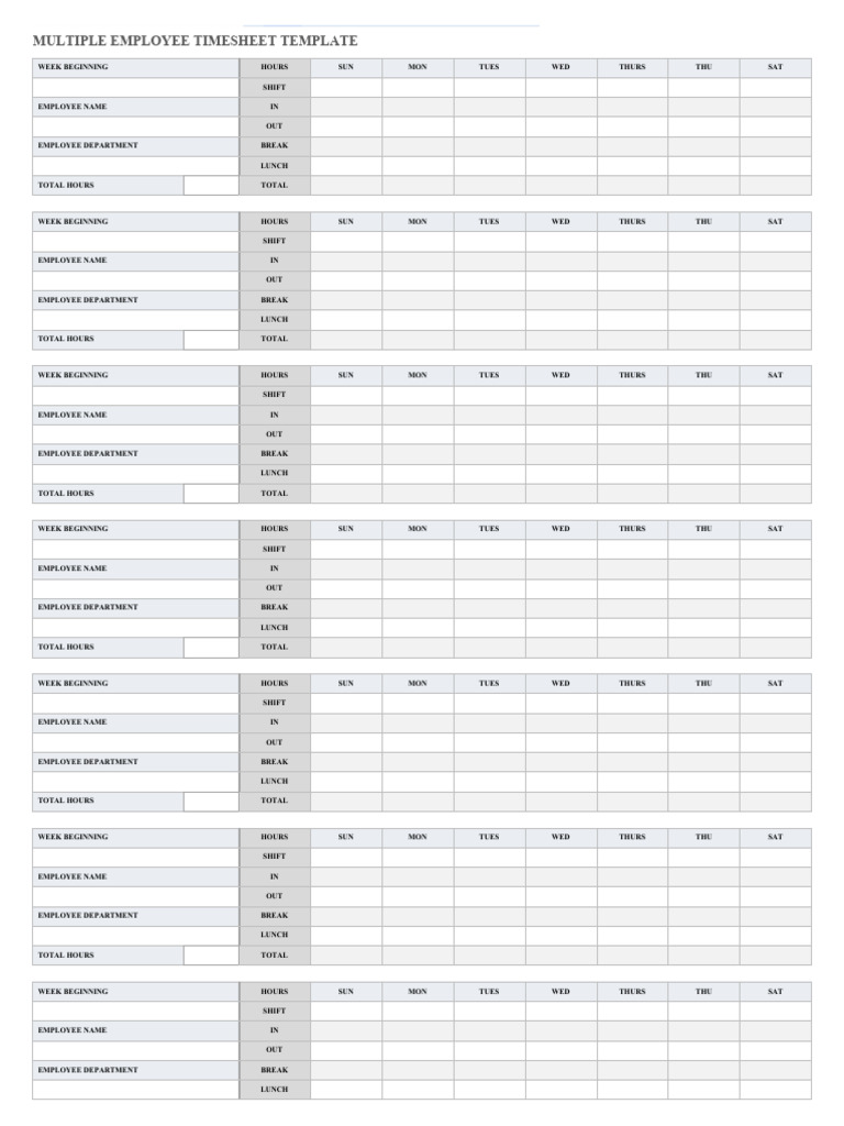Employee Timesheet Template | PDF